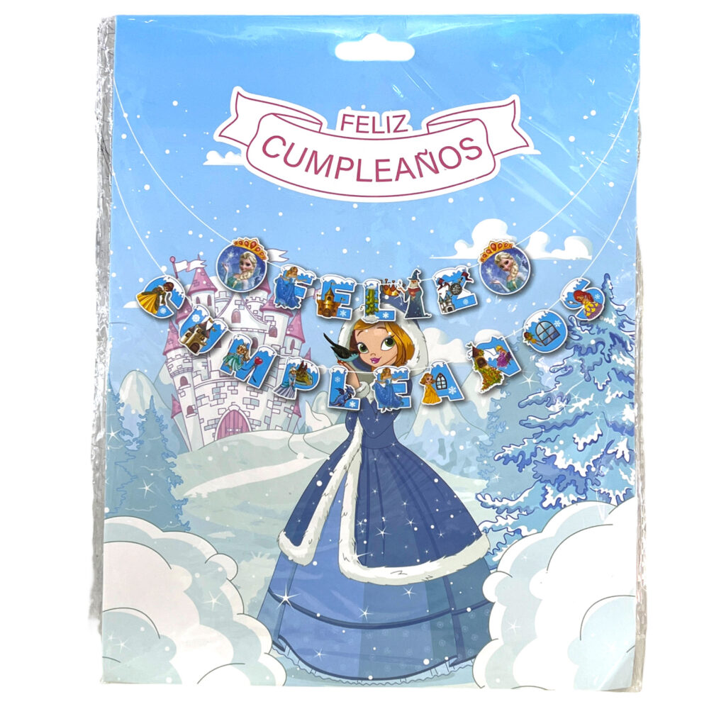 Cartel feliz cumpleaños frozen